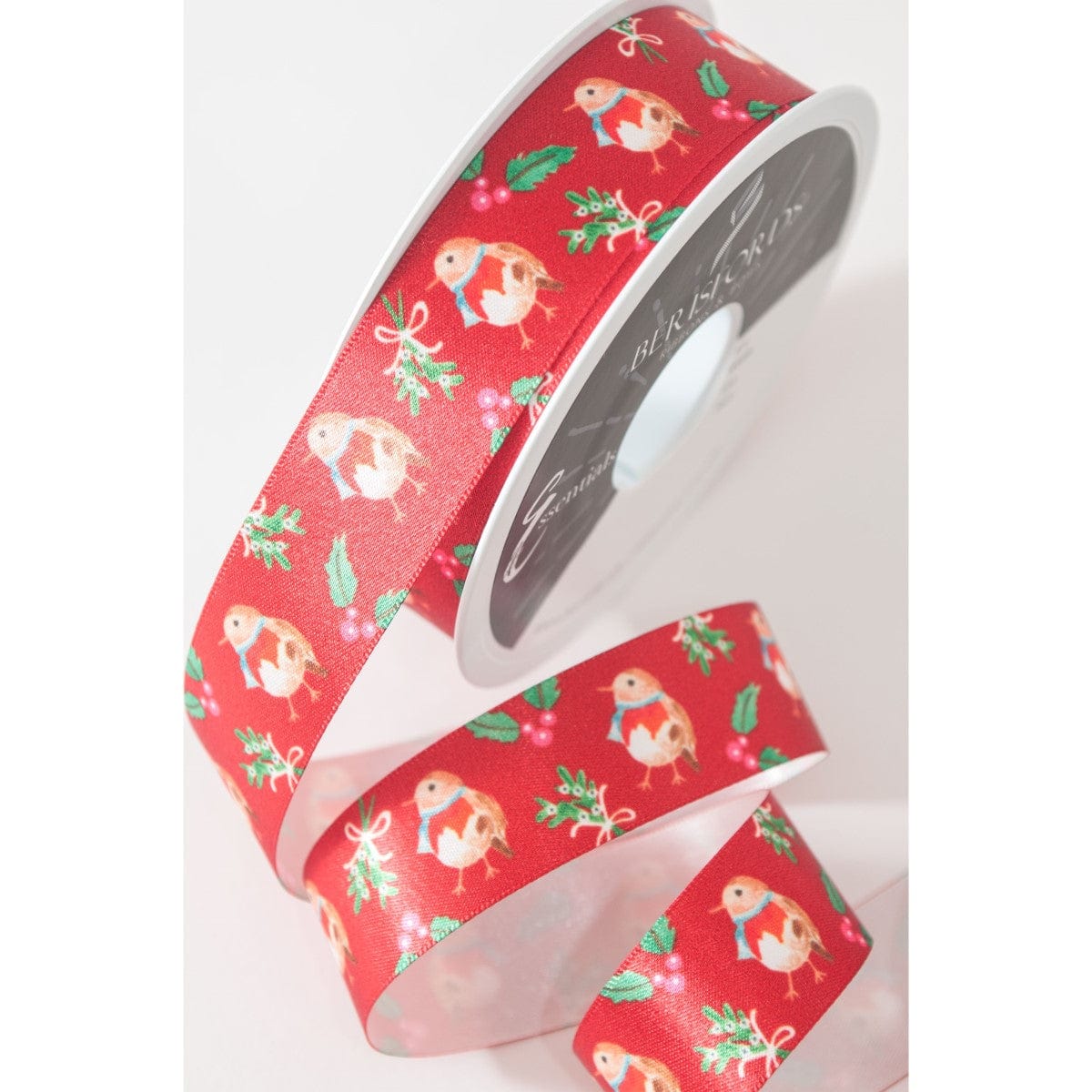 Little Robin Ribbon: Red: 25mm wide. Price per metre.