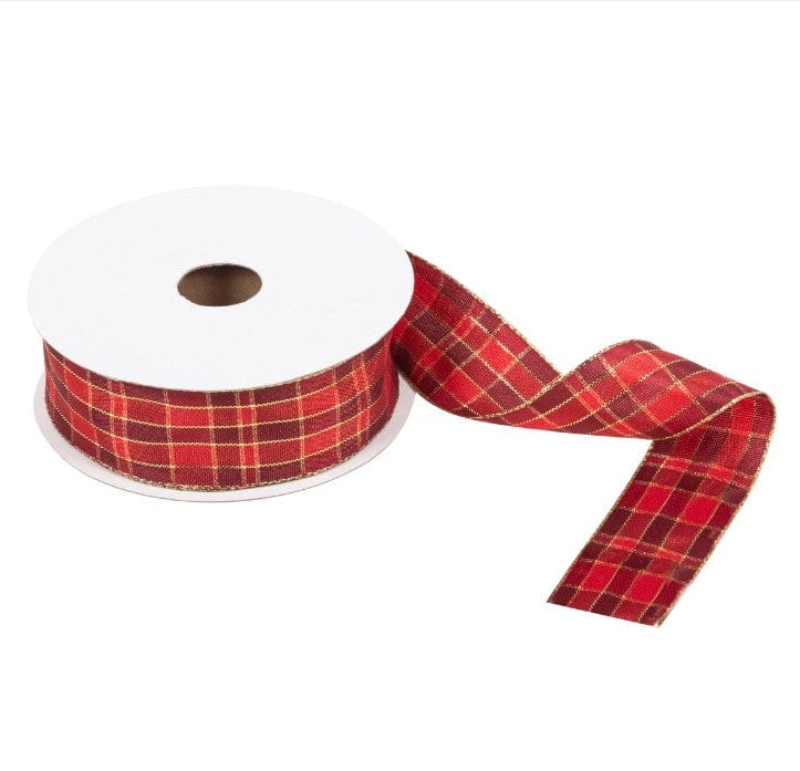 Premium Wire Edge Ribbon Tartan 38mm Wide
