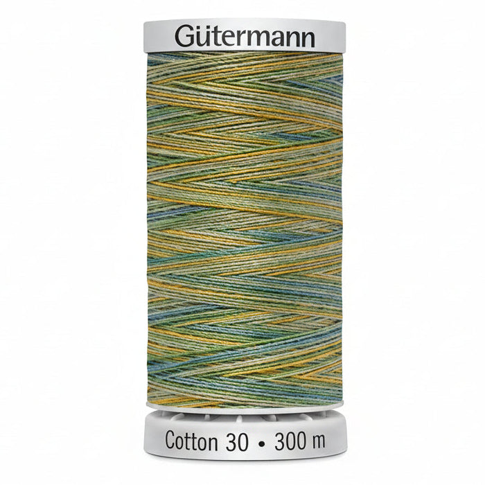 Gutermann Sulky 30 Variegated: Cotton Thread 300m: Green/Blue/Purple