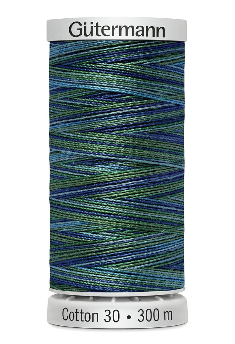 Gutermann Cotton 30 Variegated Green/Blue/Purple Thread