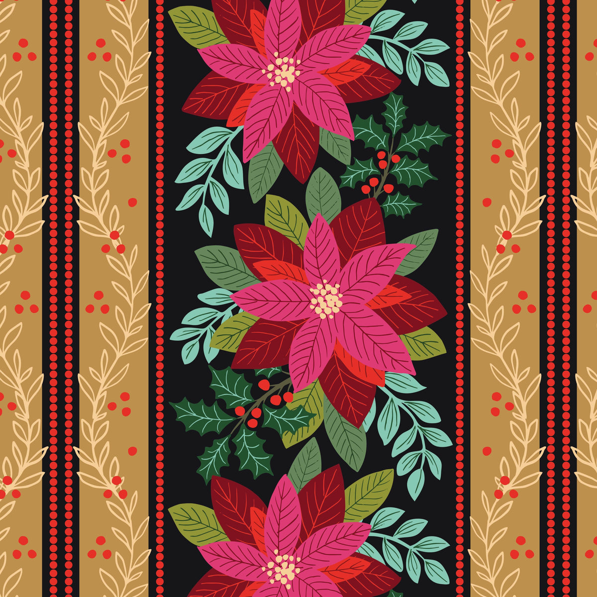 Lewis and Irene Christmas Fabric All is Bright by Stuart Hillard