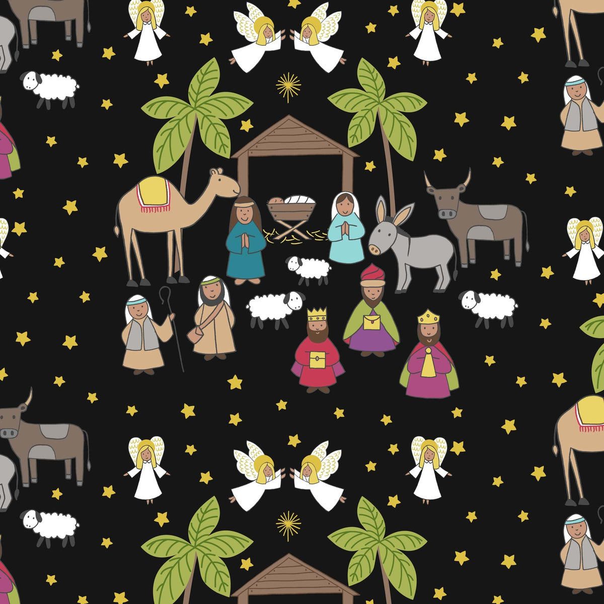 Lewis & Irene Christmas Fabric Away in a Manger