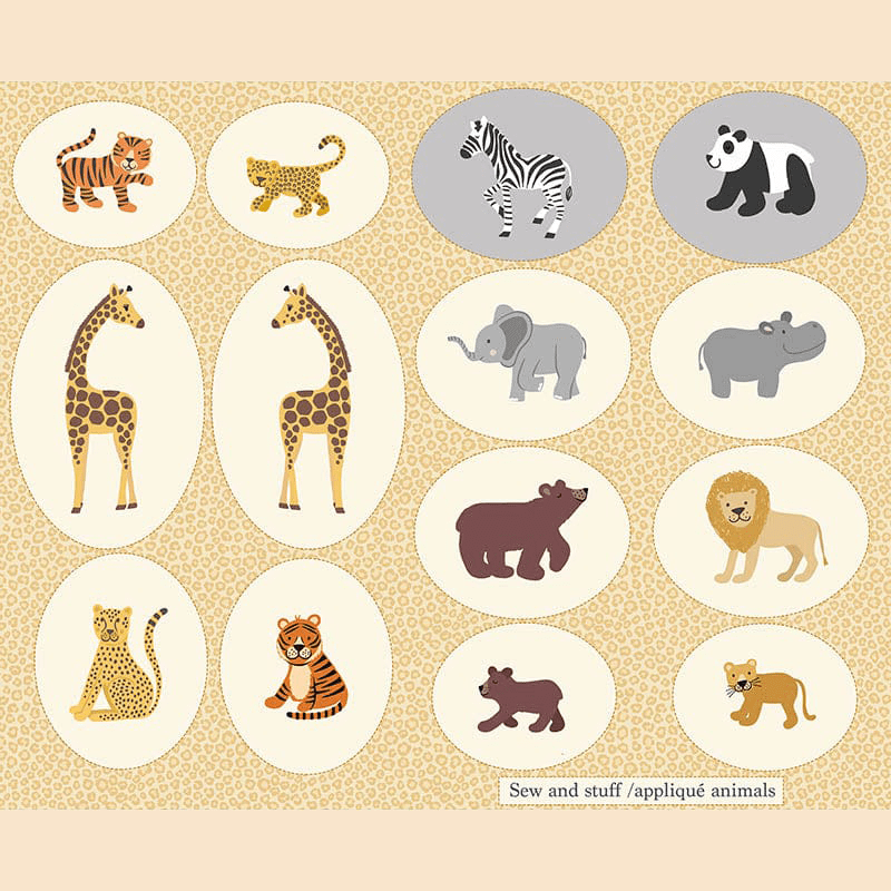 Lewis And Irene Small Things Wild Animals Cut Out 36 x 44 Inch Fabric ...