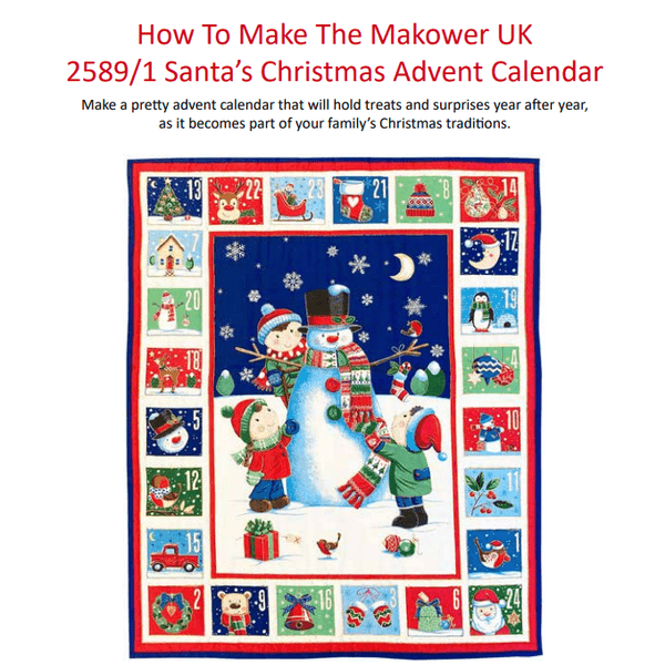 Free Pattern: How to Make Makower Santa Snowman Advent Panel