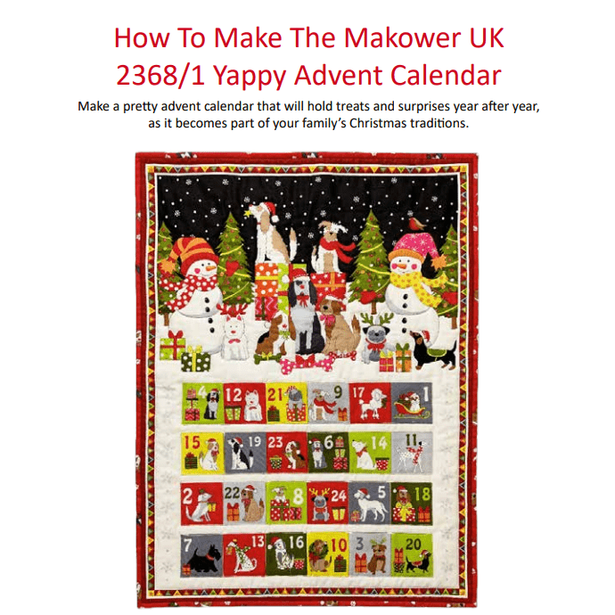 Free Pattern: How to Make Makower Yappy Christmas Advent Panel