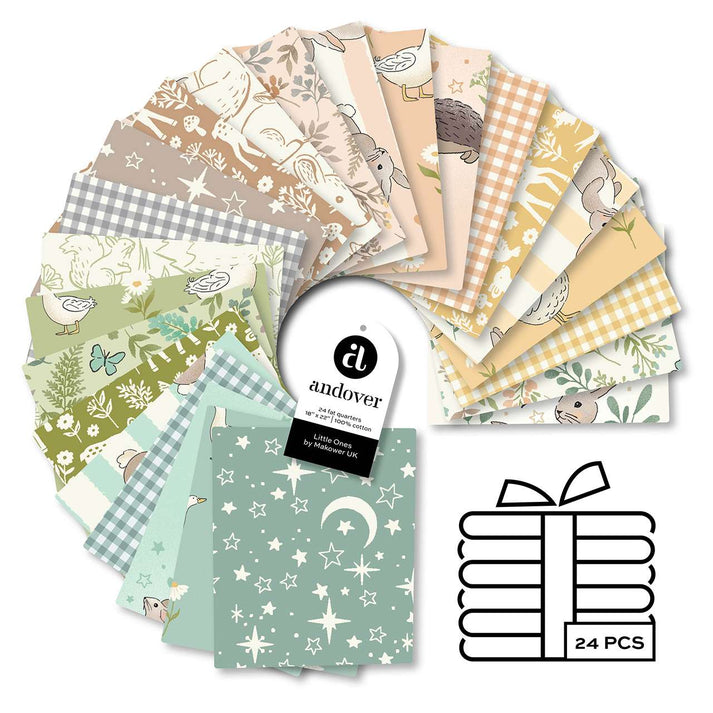 Makower Little Ones Fat Quarter Bundle | Baby Quilting Fabric