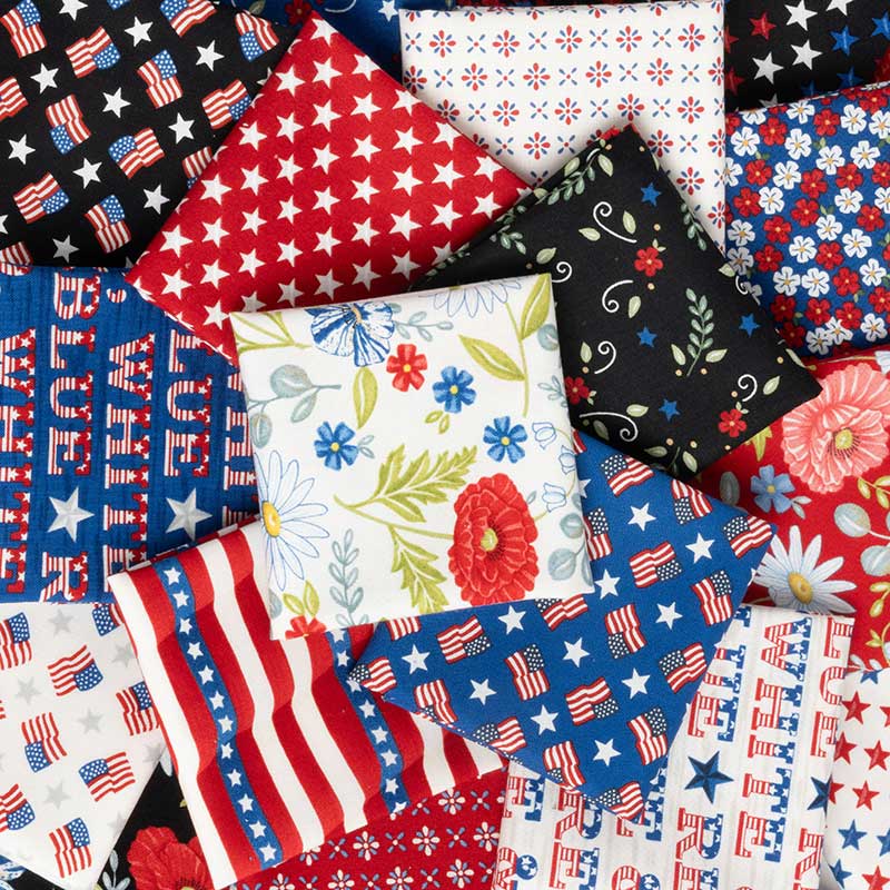 Moda Red White And Bloom Fat Quarter Pack 25 Piece 56110AB | Fabric Pre ...
