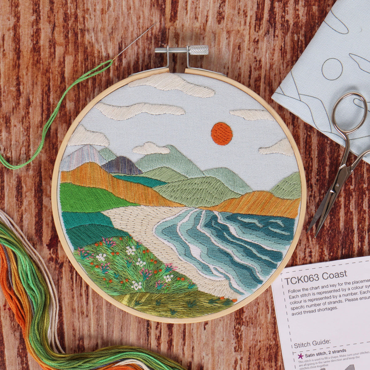 Embroidery Hoop Kit Coast Landscape