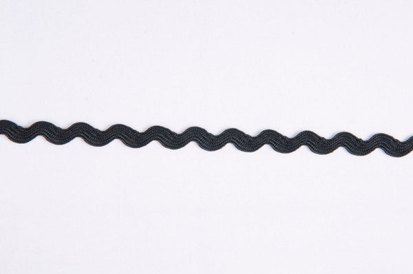 Polyester Ric Rac Trim: 8mm: Black