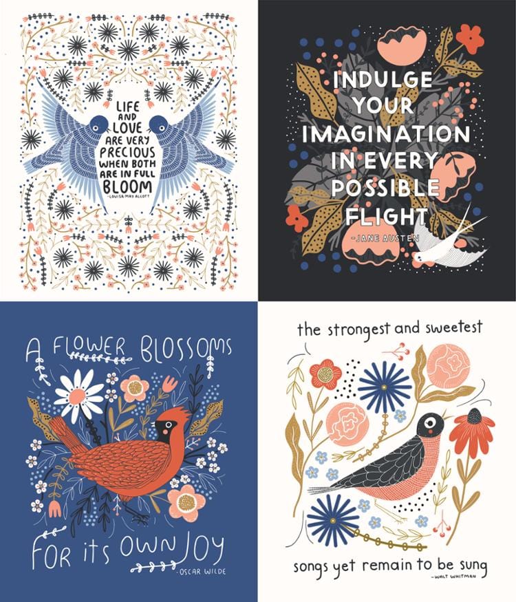 Moda Birdsong Fabric Panel 36X44 Inch Multi 48350-11 | Fabric Panels ...