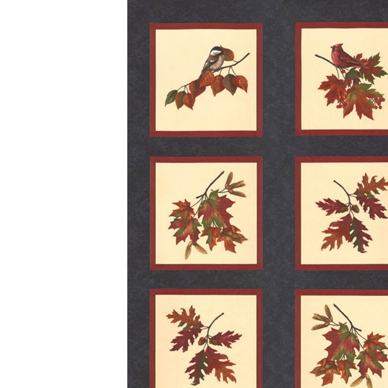 Moda Fall Melody Flannel Fabric Panel 24X44 Inch Black 6900-18F ...