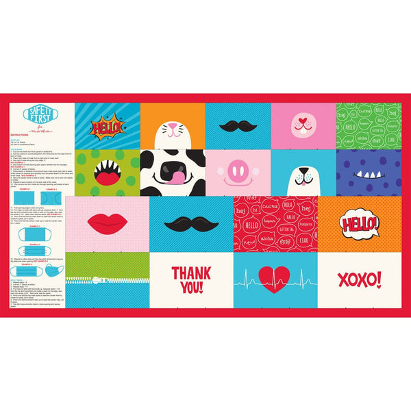 Moda Safety First Mask Panel: Perfect for Photo Booth Props And Patches ...