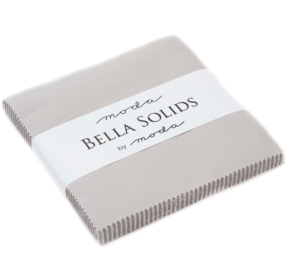 Moda Fabric Bella Solids Charm Pack Grey | Fabric Pre Cuts